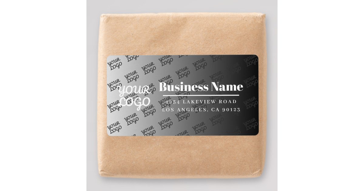 Your Logo Here Tiled White Ombre & Editable Color Label | Zazzle