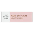 Your Logo Minimalist Blush Pink White Magnet Title Name Tag | Zazzle