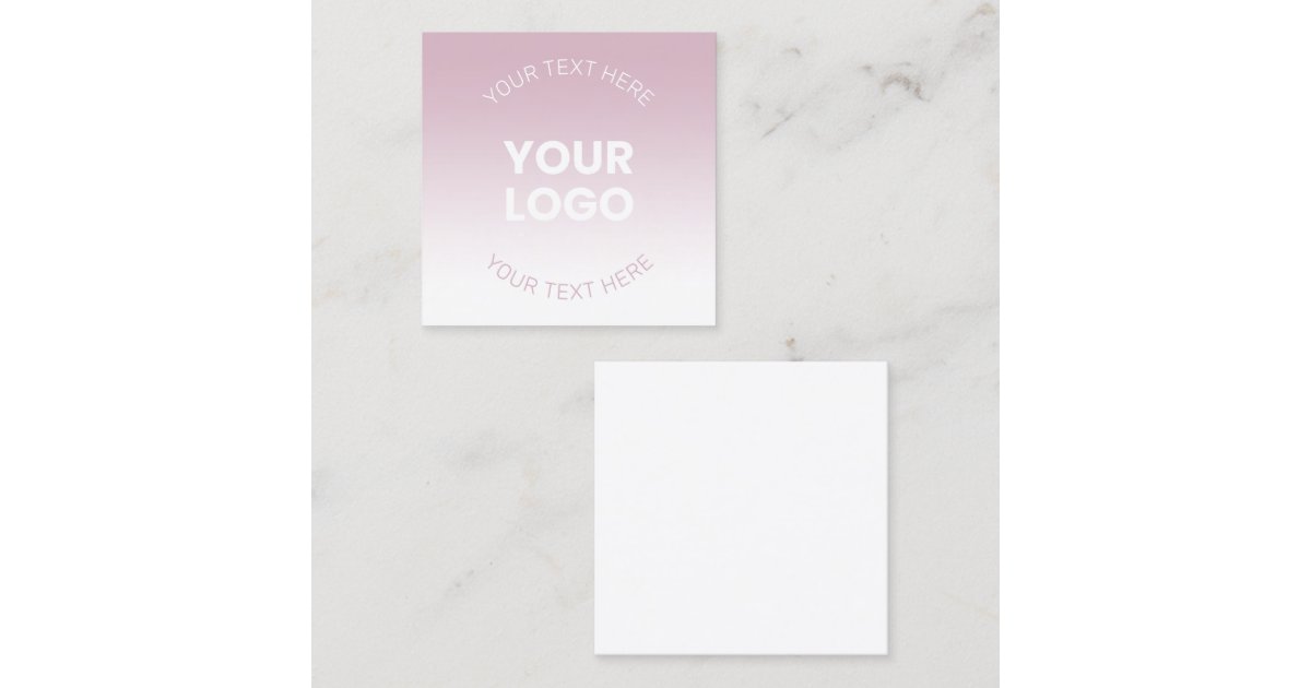 Your Logo | Modern Dusty Pink & White Ombre Calling Card | Zazzle
