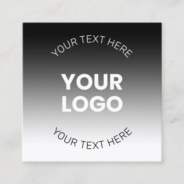 Your Logo | Modern Editable Black & White Gradient Calling Card | Zazzle
