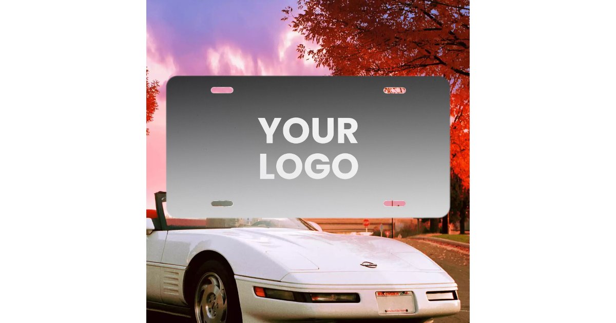 Your Logo & Modern Editable Color Gradient License Plate | Zazzle