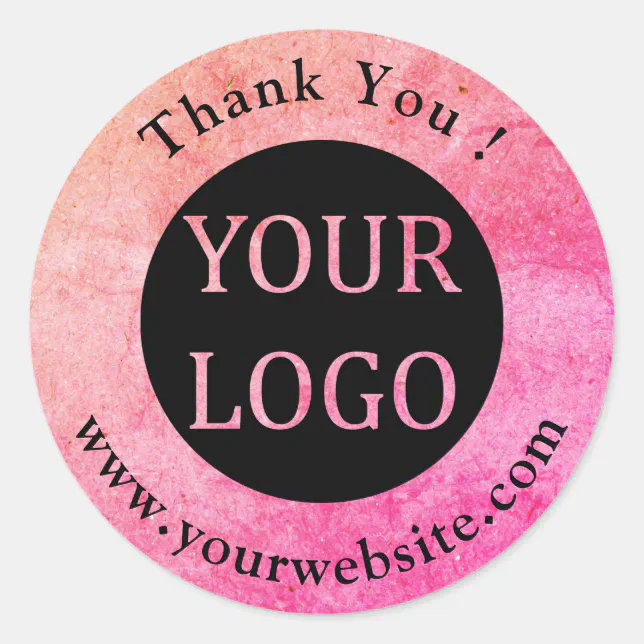 Your Logo, Name & Website Classic Round Sticker | Zazzle