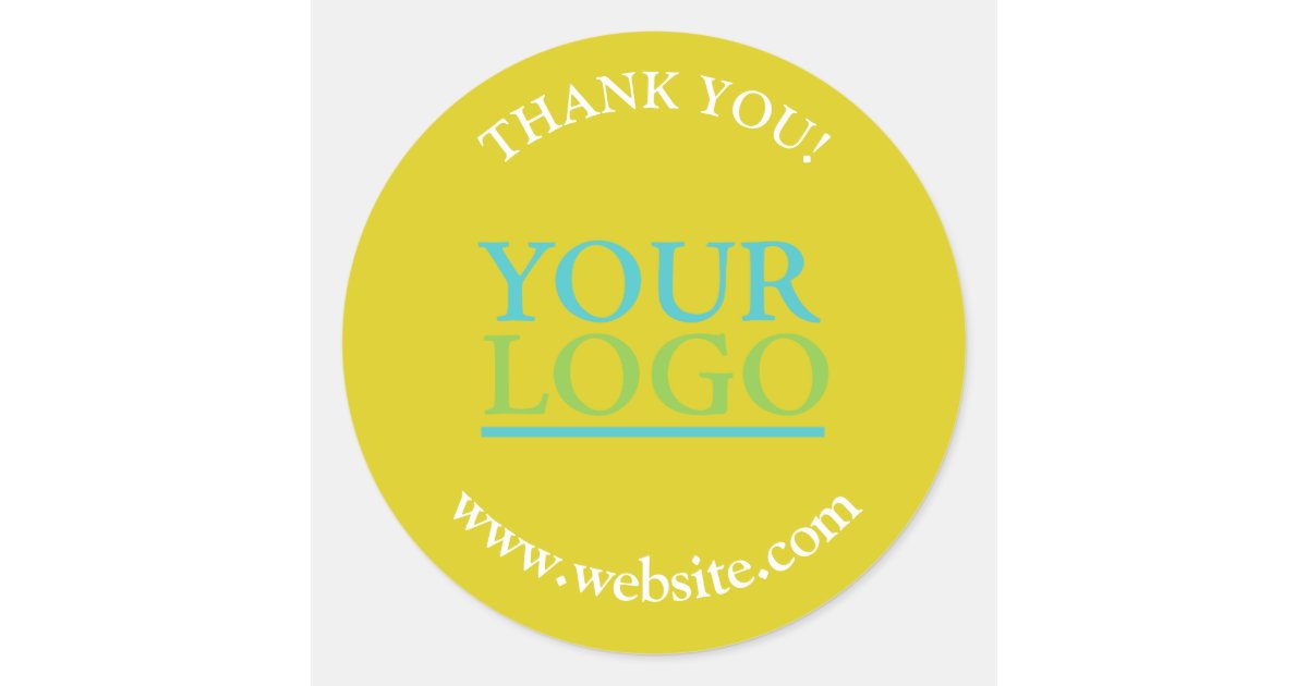 Your Logo, Name & Website Promo, Dark Yellow Classic Round Sticker | Zazzle