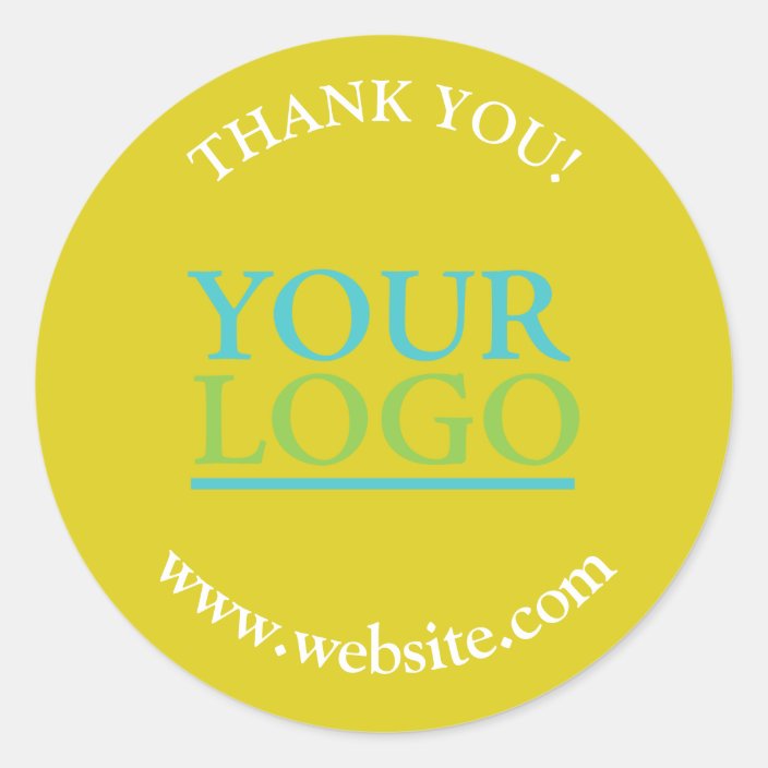 Your Logo, Name & Website Promo, Dark Yellow Classic Round Sticker ...