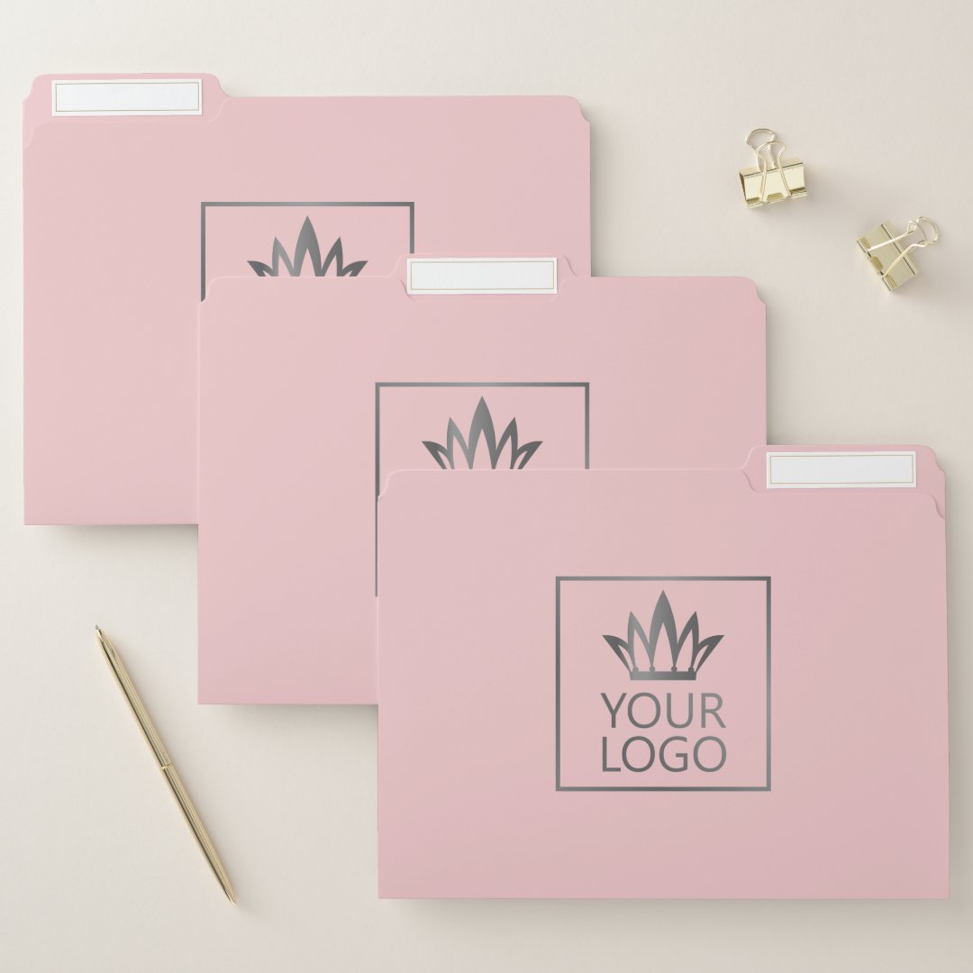 Your Logo on Any Color Background File Folder | Zazzle