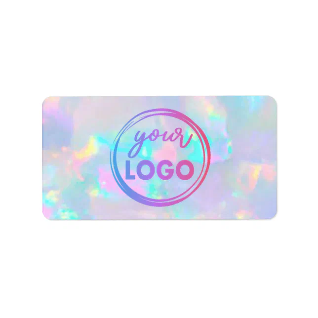your logo on pastel opal gemstone label | Zazzle