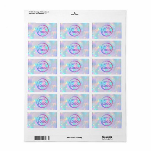 your logo on pastel opal gemstone label | Zazzle