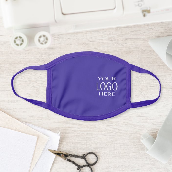 Your Logo On Side Face Mask Bluish Purple | Zazzle.com