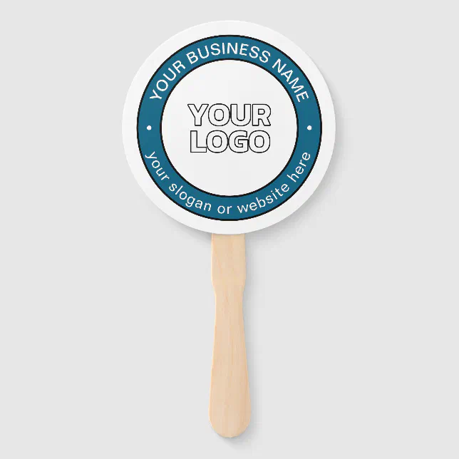 Your Logo or Design & Customizable Circular Text Hand Fan | Zazzle