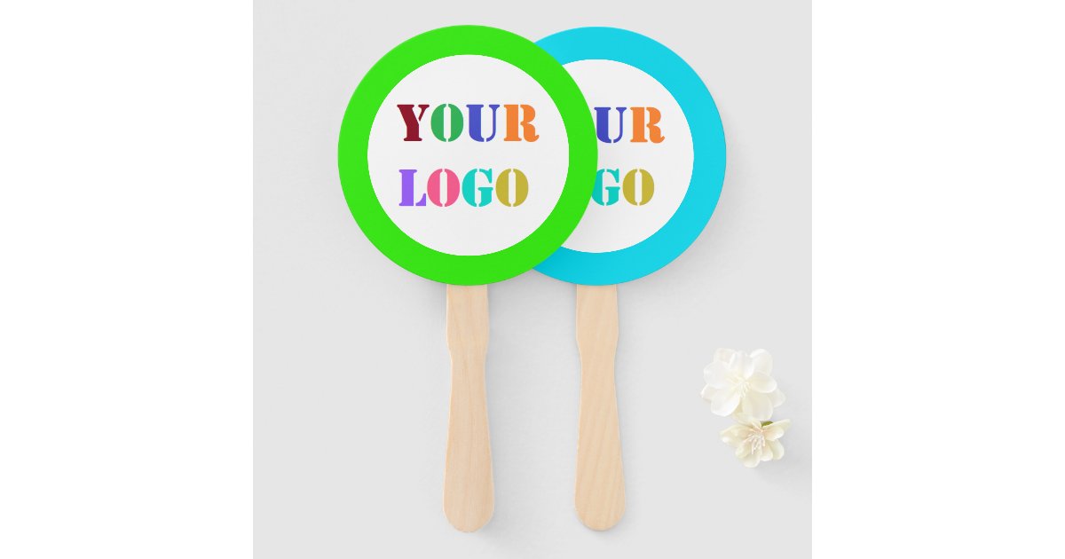 Your Logo or Photo Hand Fan with Custom Colors | Zazzle
