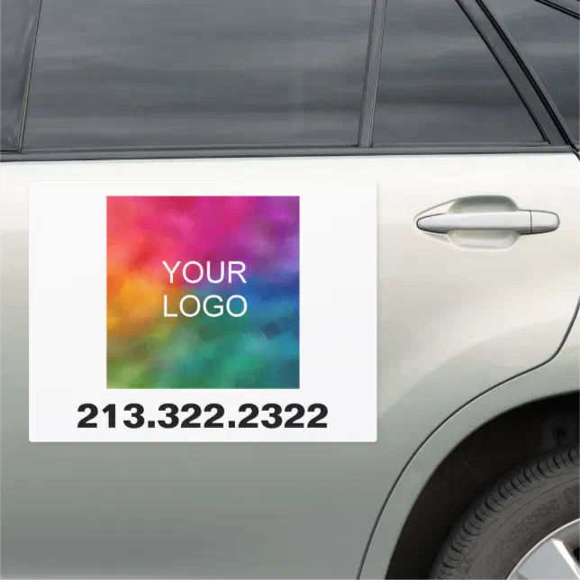 Your Logo Phone Number Modern Template Custom Car Magnet | Zazzle