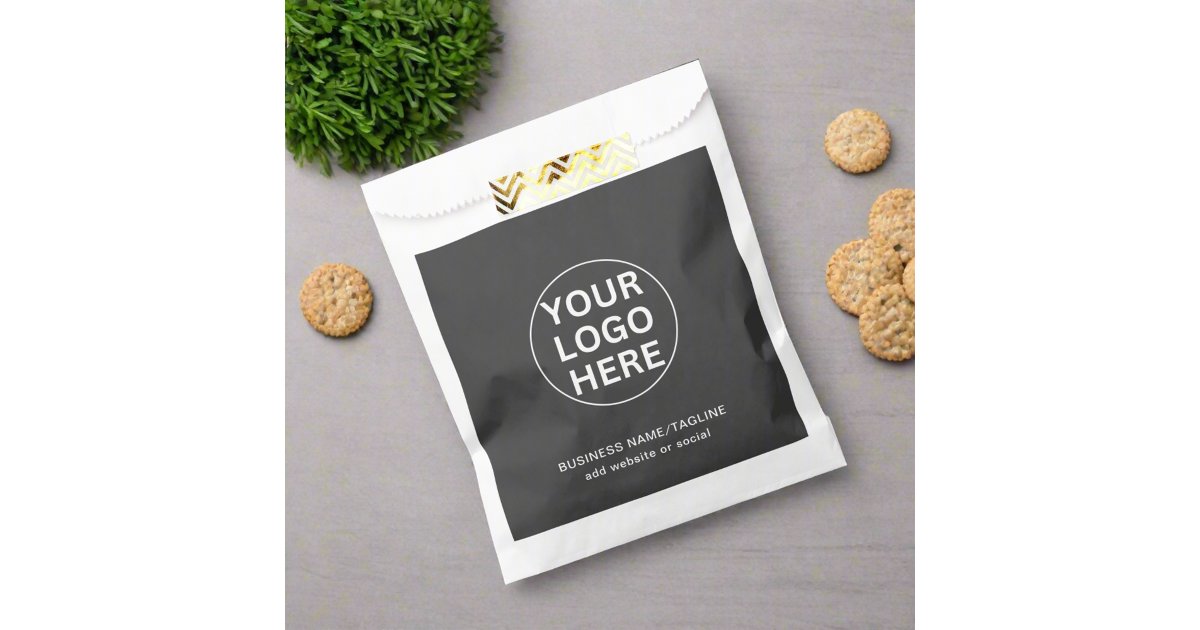 Your Logo Professional Business Promotional Gray Favor Bag | Zazzle