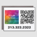 Your Logo QR Code Phone Number Modern Template Car Magnet | Zazzle