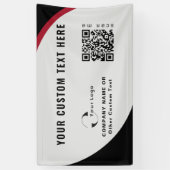 Your Logo QR code Simple Minimal Business Banner | Zazzle