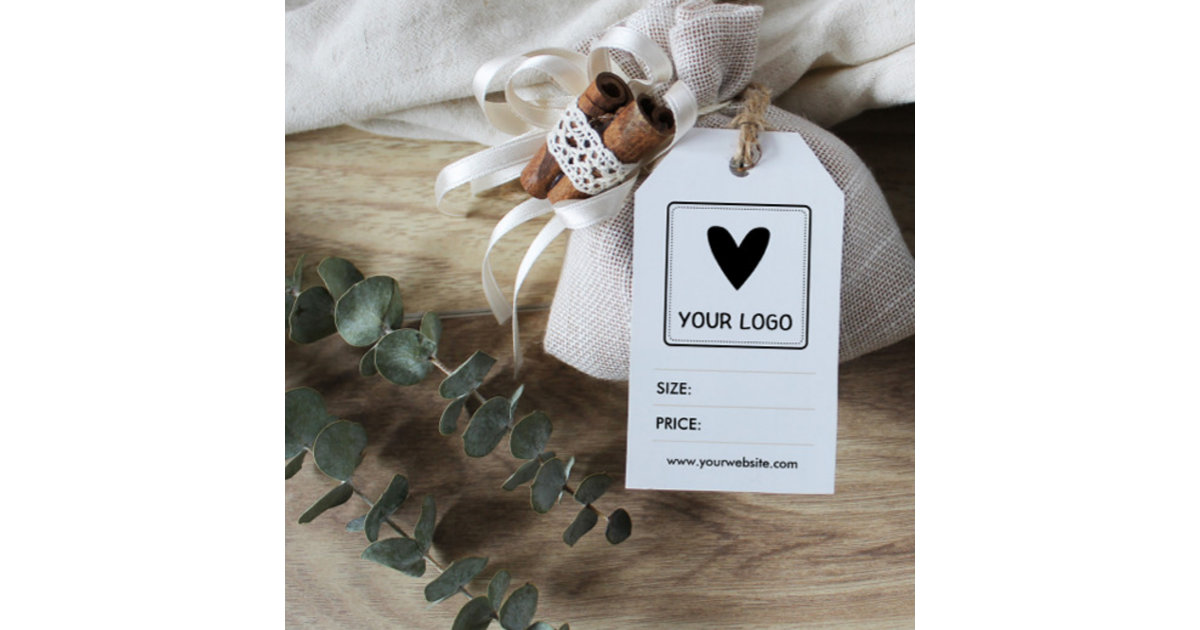 Your Logo & QR Code Social Media Price Gift Tags | Zazzle