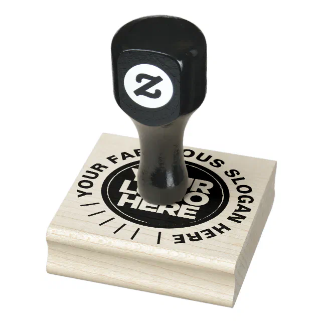 Your Logo Round and bold rubber ink stamp | Zazzle