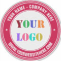 Your Logo Round Sticker Example with Custom Text | Zazzle