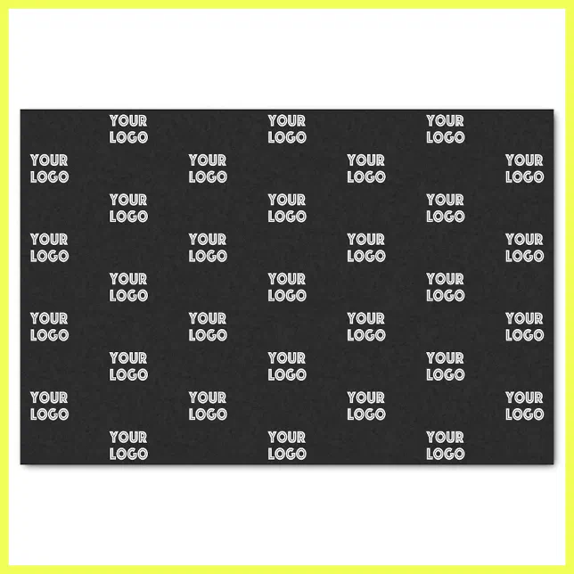 Your Logo Simple Repeating Logo | Black Tissue Paper | Zazzle