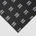Your Logo Simple Repeating Logo | Black Tissue Paper | Zazzle