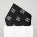 Your Logo Simple Repeating Logo | Black Tissue Paper | Zazzle