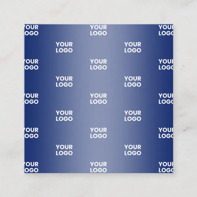 Your Logo Simple Repeating Logo Navy Blue Gradient Enclosure Card | Zazzle