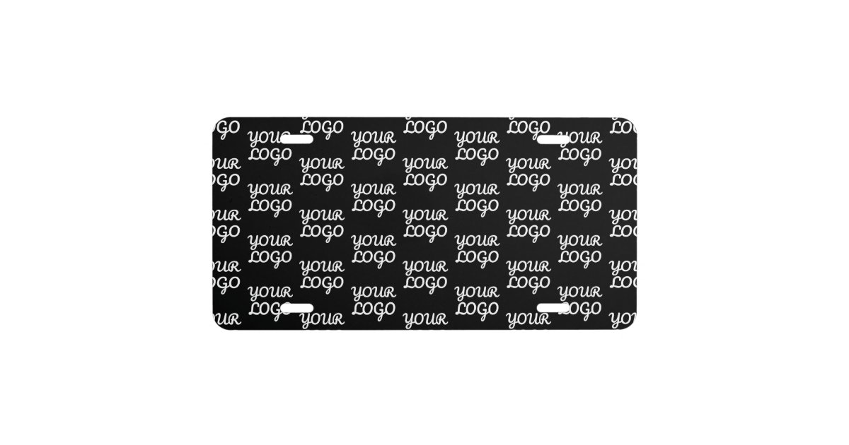Your Logo | Simple Repeating Logo Pattern License Plate | Zazzle