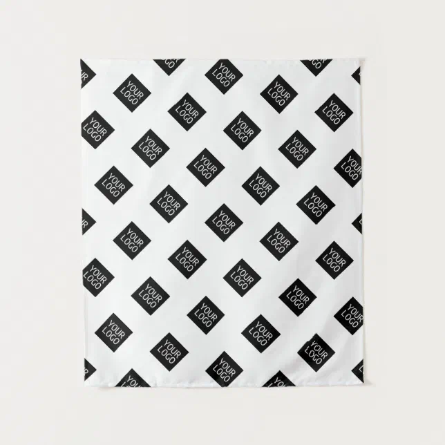 Your Logo Simple Repeating Logo Pattern | White Tapestry | Zazzle