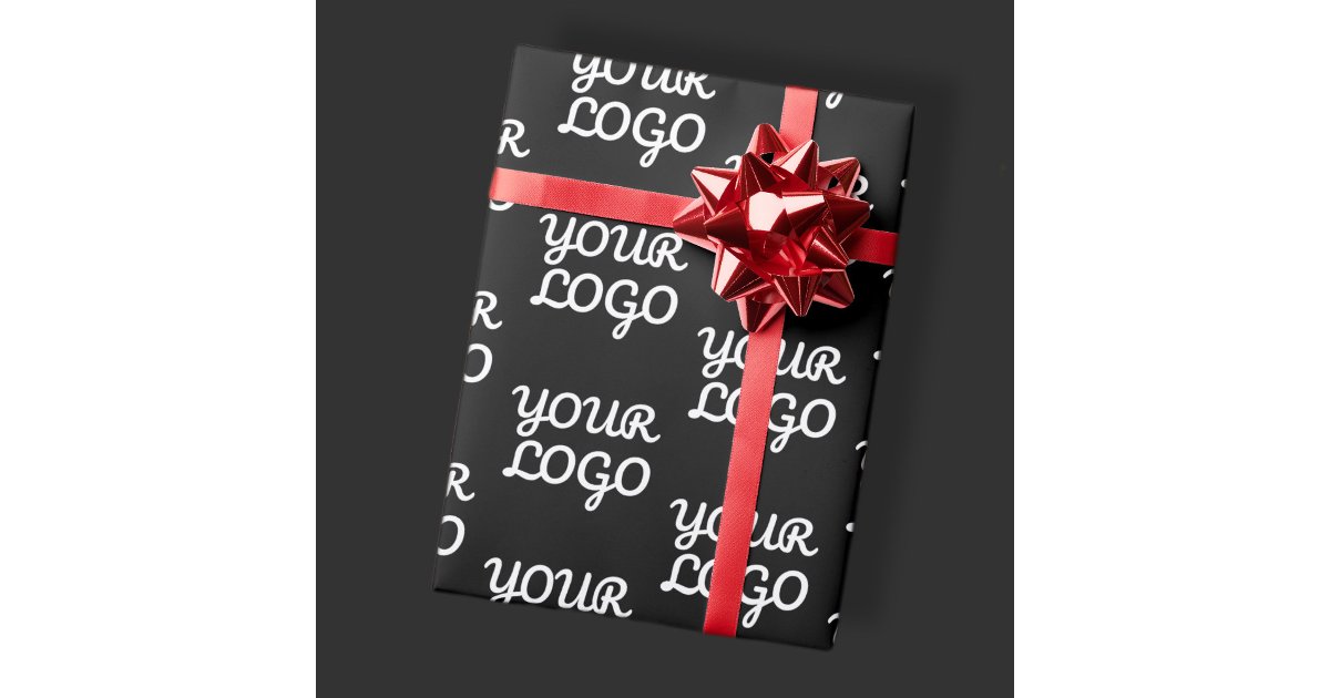 Your Logo | Simple Repeating Logo Pattern Wrapping Paper | Zazzle
