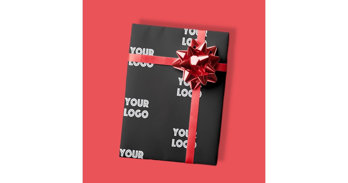 Your Logo | Simple Repeating Logo Template Wrapping Paper | Zazzle