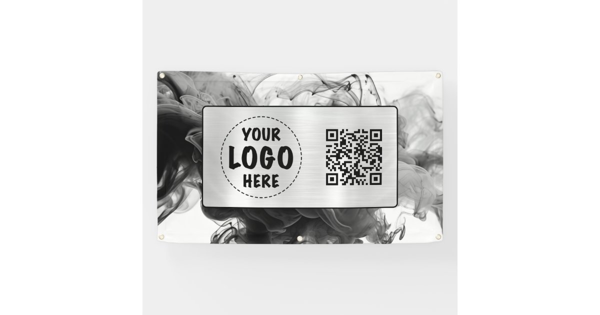 Your Logo Smokey Gothic Monochrome Banner | Zazzle