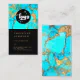 your logo turquoise stone on black business card | Zazzle