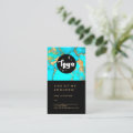your logo turquoise stone on black business card | Zazzle