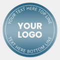 Your Logo w/Editable Any Color Gradient Classic Round Sticker | Zazzle