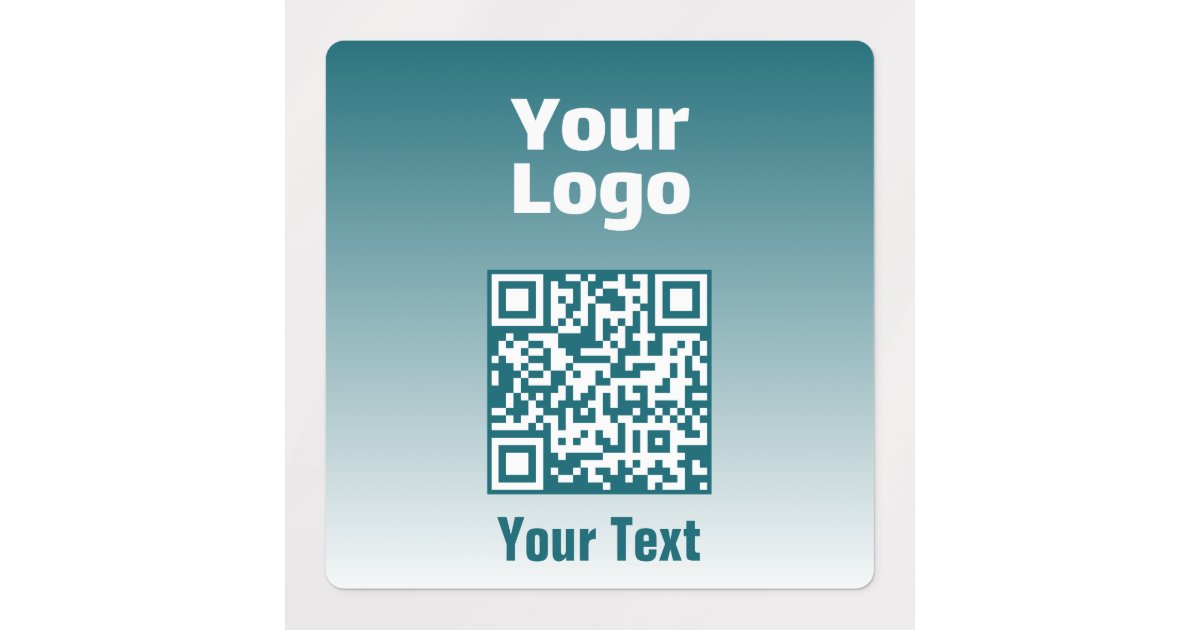 Your Logo w/Editable QR code & Gradient Ombre Labels | Zazzle