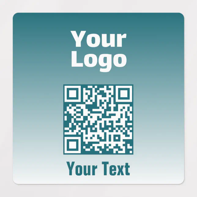 Your Logo w/Editable QR code & Gradient Ombre Labels | Zazzle