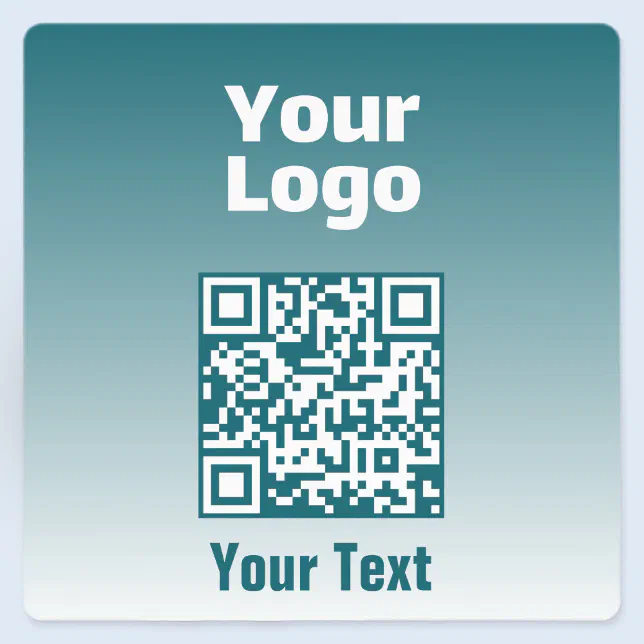 Your Logo w/Editable QR code & Gradient Ombre Labels | Zazzle