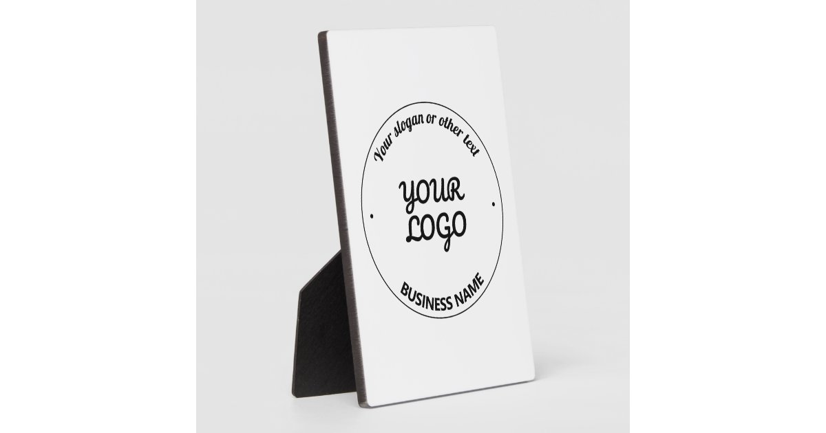 Your Logo with Editable Slogan & Business Name Plaque | Zazzle