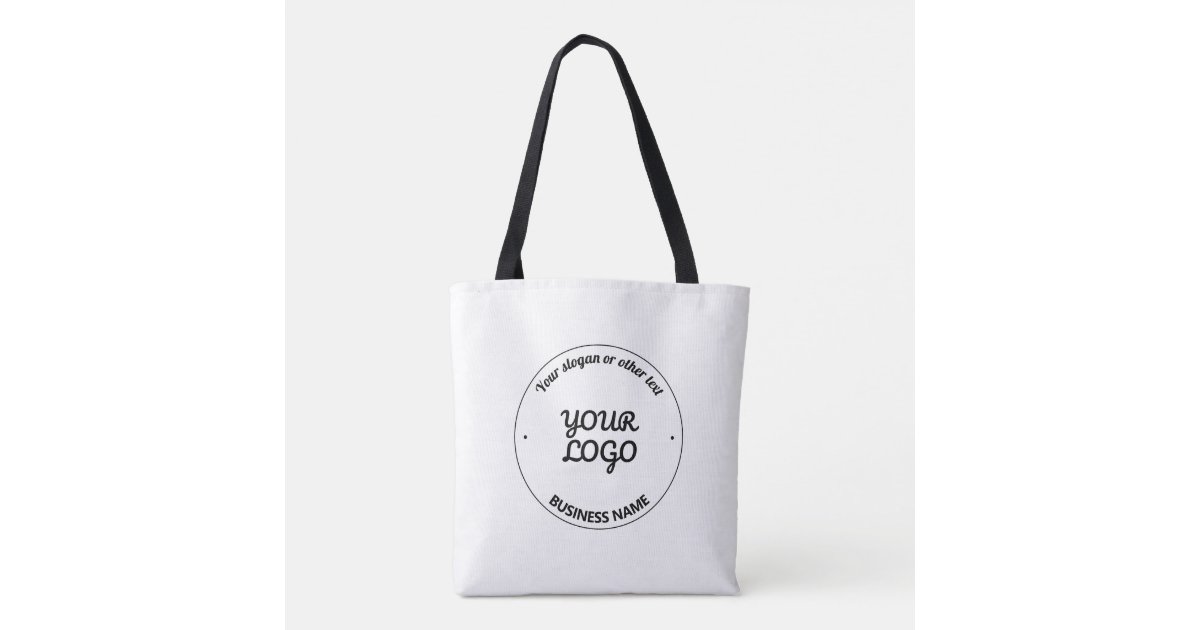 Your Logo with Editable Slogan & Business Name Tote Bag | Zazzle