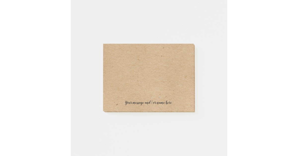 Your Message Rustic Kraft Paper Style Post-it Notes | Zazzle