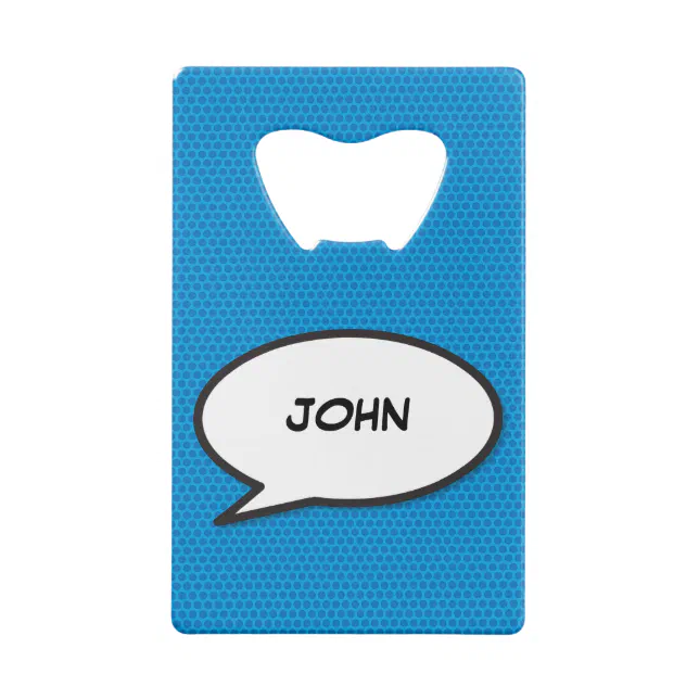 Your Message Speech Bubble Fun Retro Comic Book Credit Card Bottle ...
