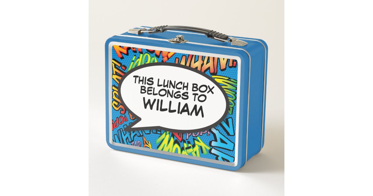 Your Message Speech Bubble Fun Retro Comic Book Metal Lunch Box | Zazzle