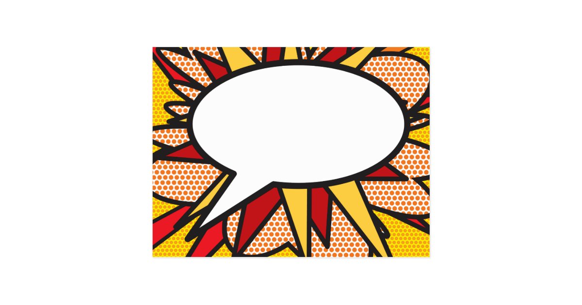 Your Message Speech Bubble Fun Retro Comic Book Postcard | Zazzle.com