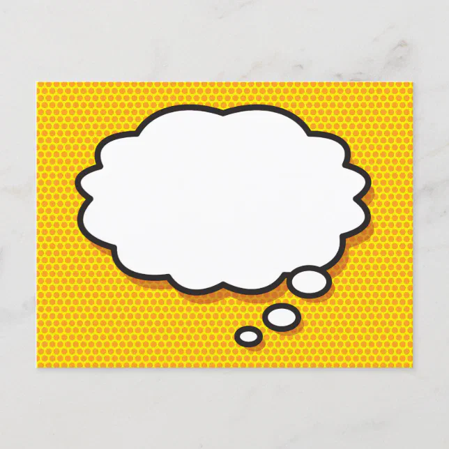 Your Message Thought Bubble Fun Retro Comic Book Announcement Postcard ...