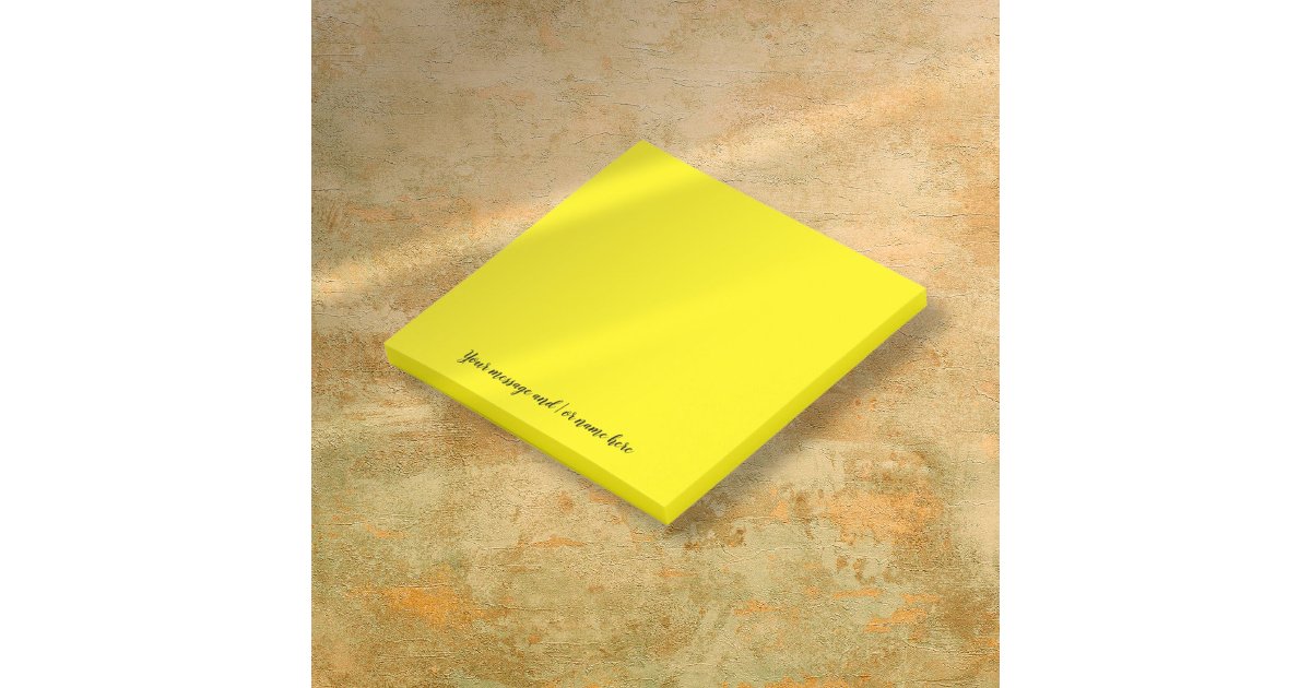 Your Message Vibrant Bright Yellow Post-it Notes | Zazzle
