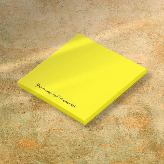 Your Message Vibrant Bright Yellow Post-it Notes | Zazzle