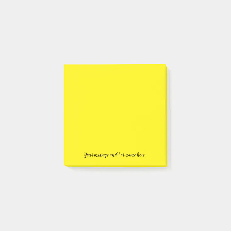 Your Message Vibrant Bright Yellow Post-it Notes | Zazzle