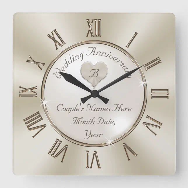 Your Monogram and Personalized Anniversary Clock | Zazzle