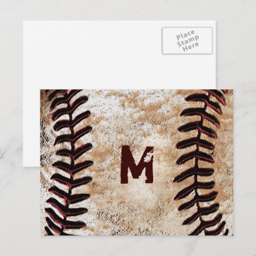 Your Monogram Vintage Baseball Post Cards | Zazzle