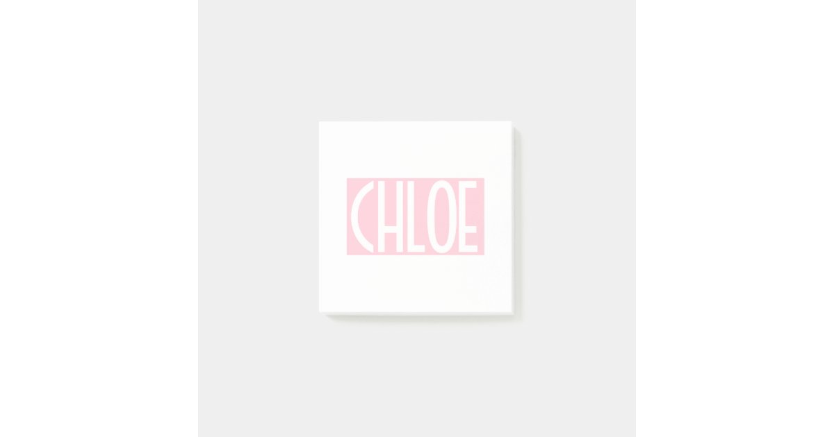 Your Name | Bold White Text on Light Pink Post-it Notes | Zazzle