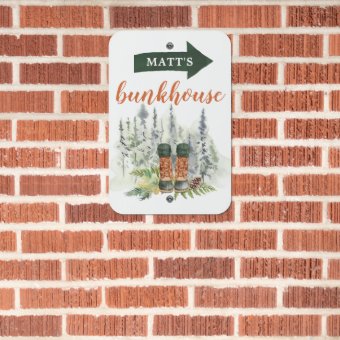 Your Name Bunkhouse/Room/Cabin, Bedroom, Cave Metal Sign | Zazzle